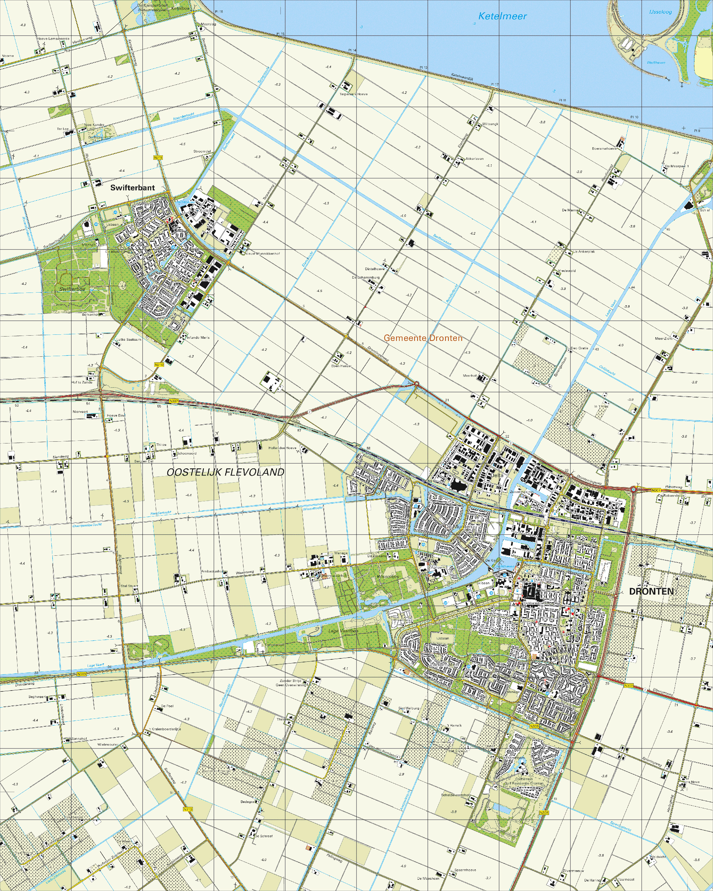 Topografische Kaart 20H Dronten | Kaarten en Atlassen.nl