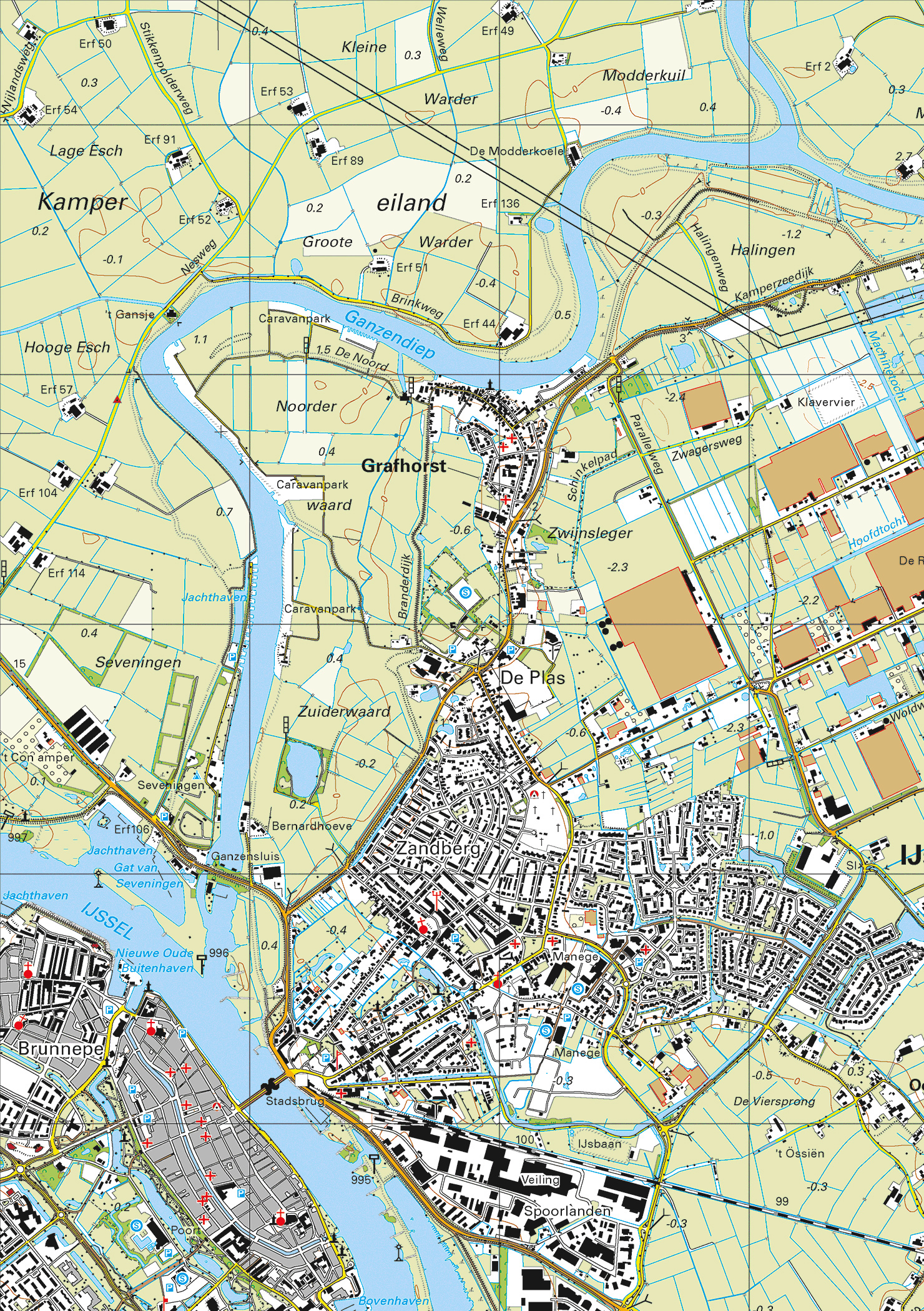 Digitale Topografische Kaart 21D Kampen | Kaarten en Atlassen.nl