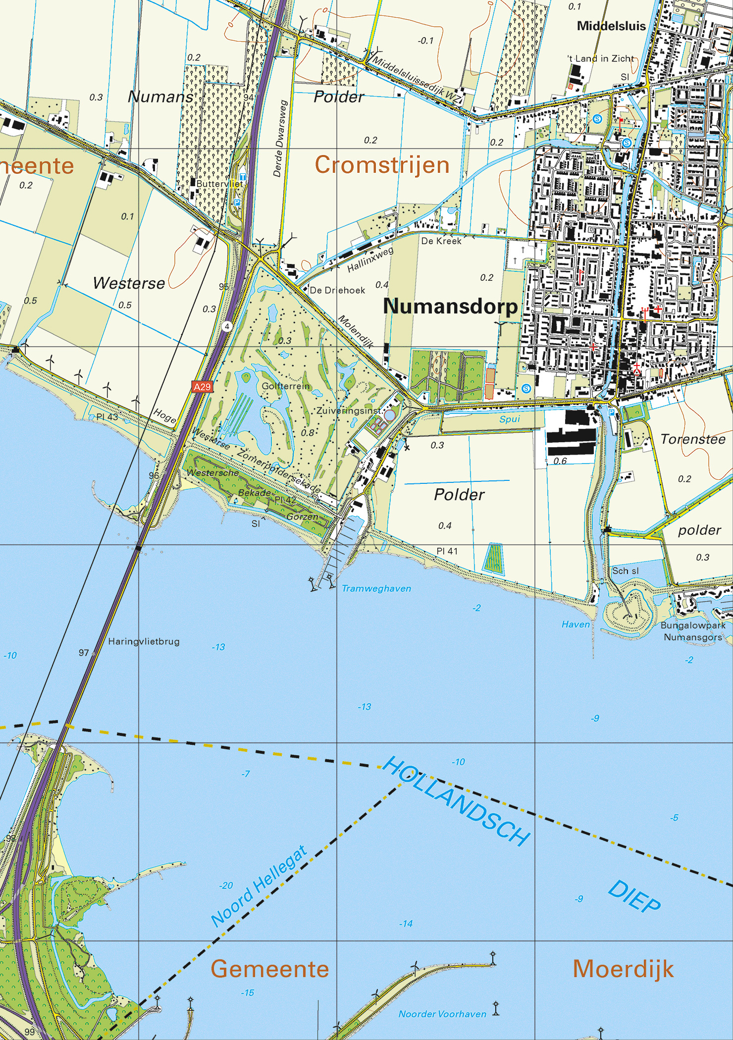 Digitale Topografische Kaart 43E Numansdorp | Kaarten en Atlassen.nl