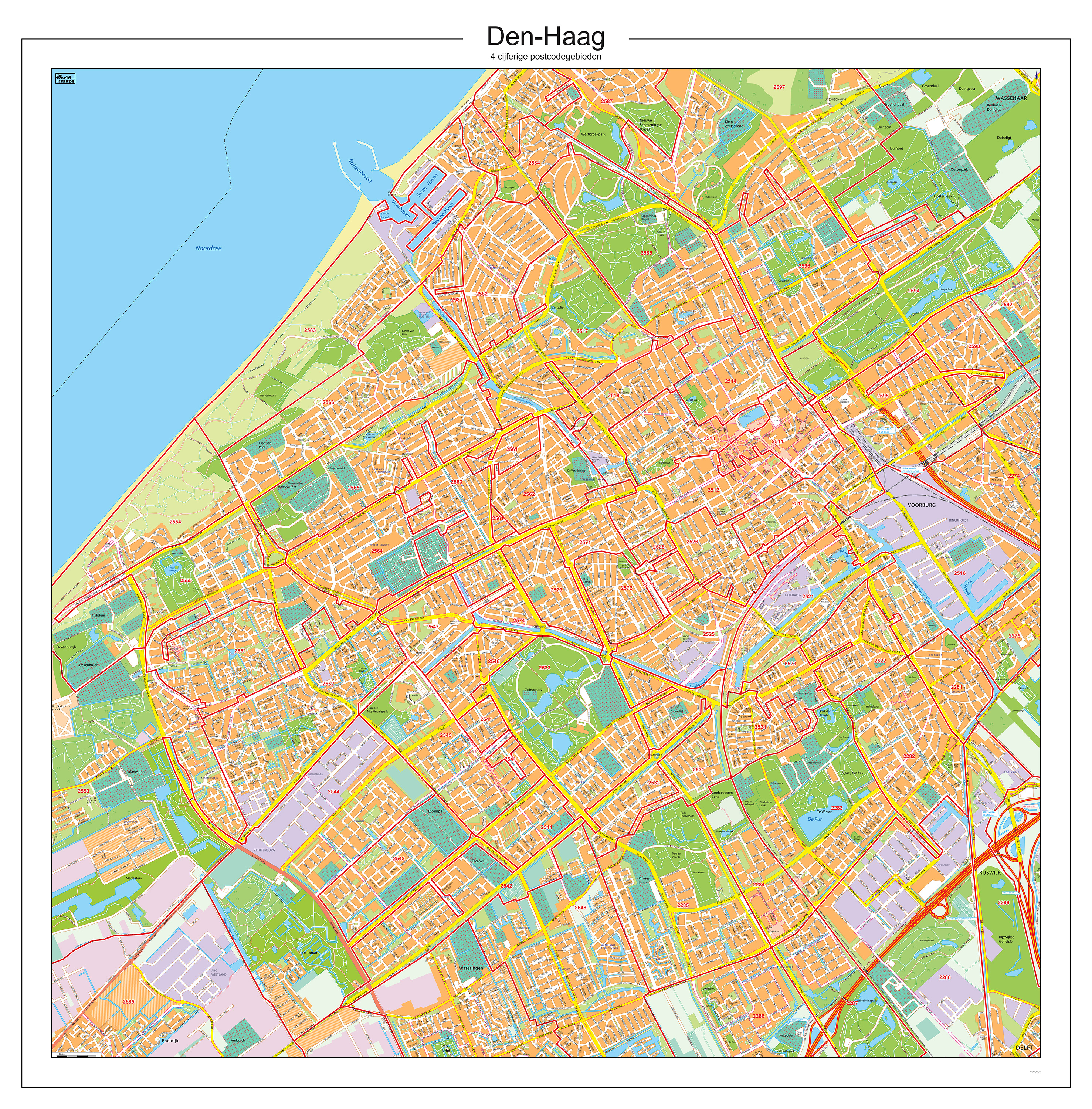 Postcodekaart Den Haag 104 | Kaarten en Atlassen.nl
