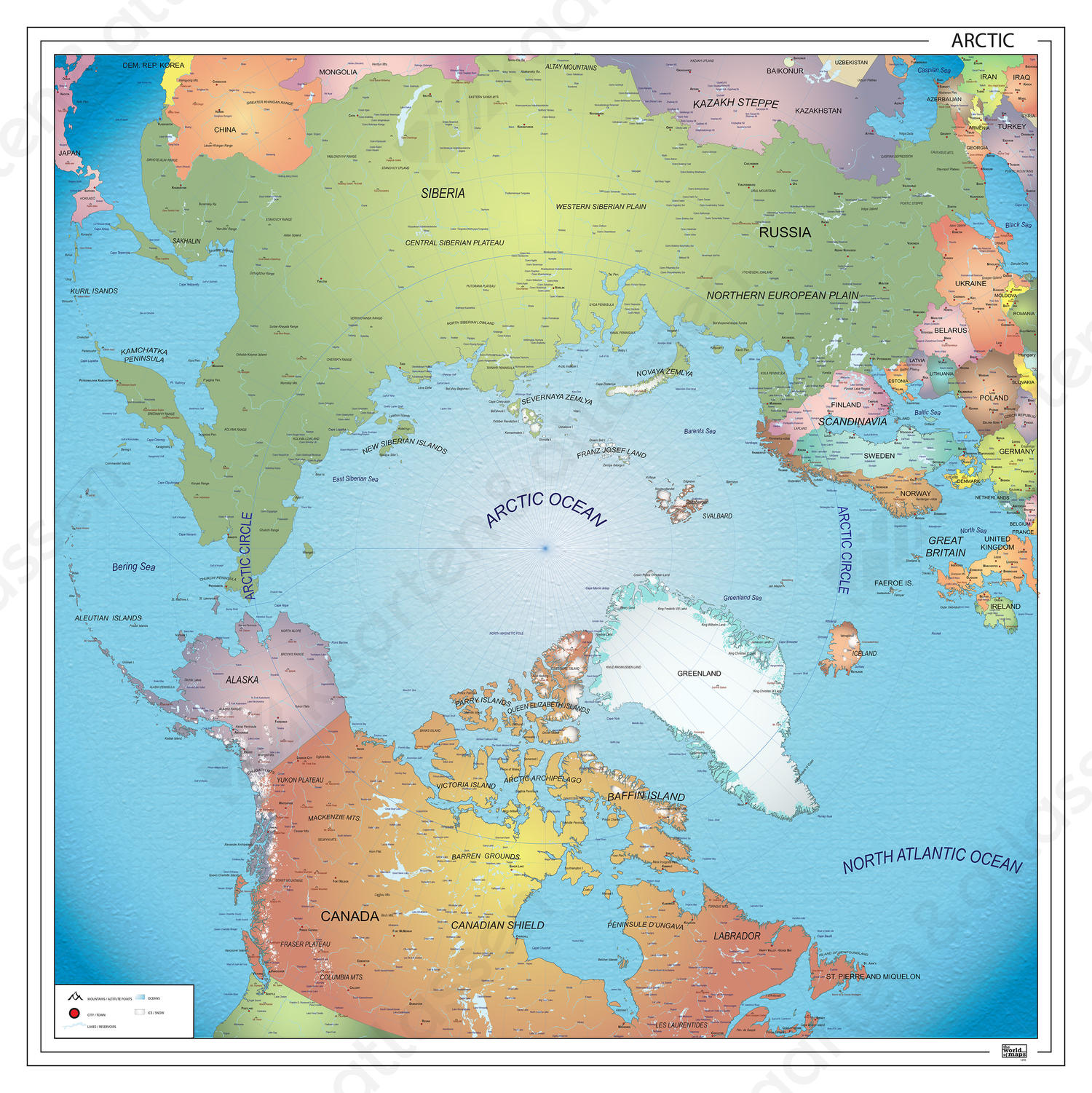 Kaart van Noordpoolgebied 1375 | Kaarten en Atlassen.nl
