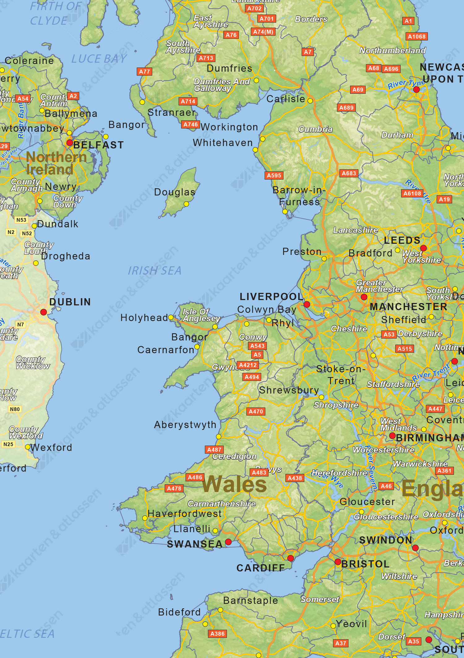 Natuurkundige landkaart United Kingdom 1469 | Kaarten en Atlassen.nl