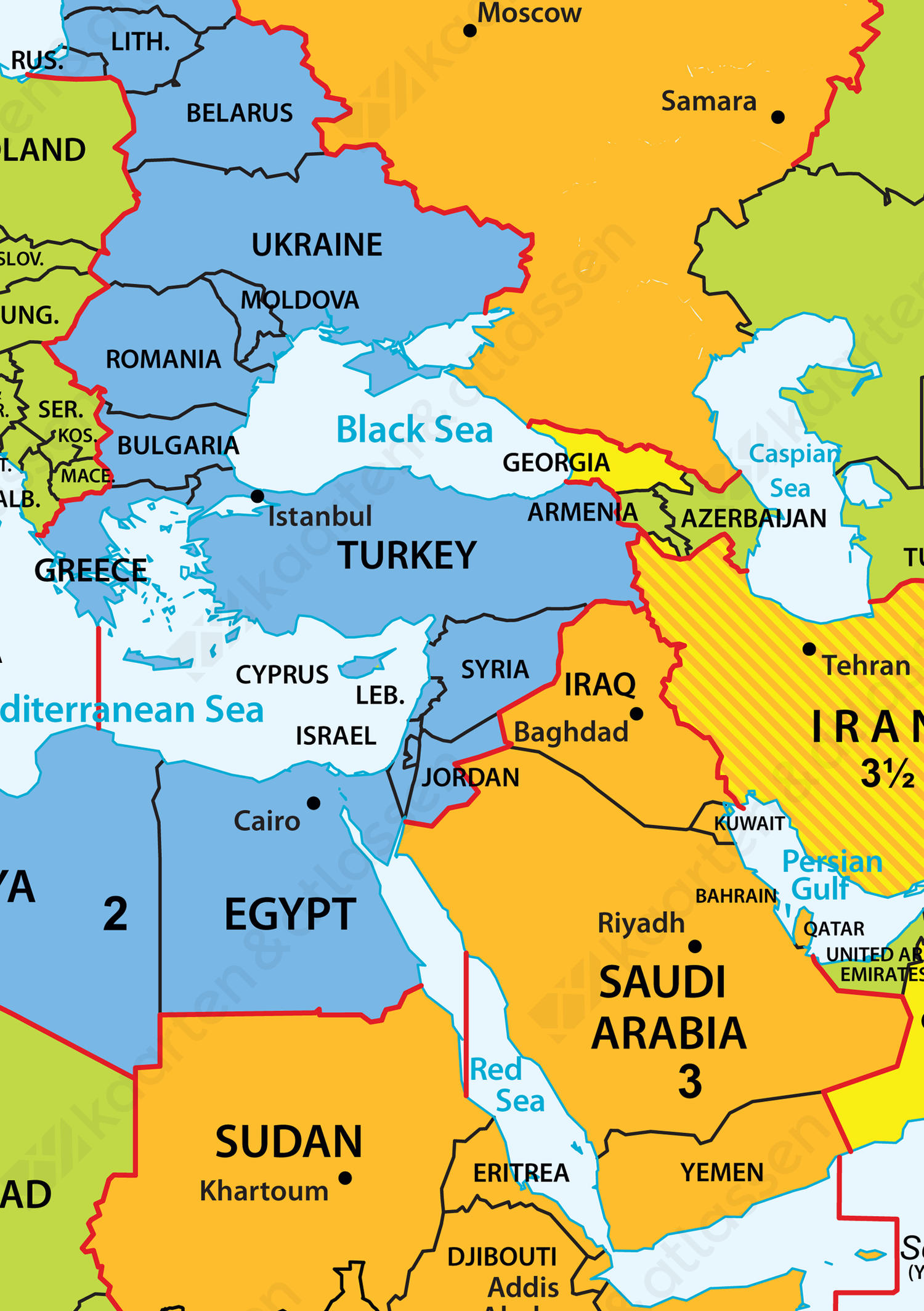 Tijdzone wereldkaart Engels 262 | Kaarten en Atlassen.nl