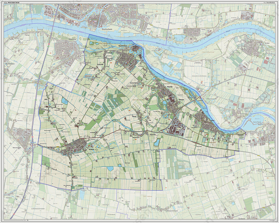 Digitale kaart Woudrichem | Kaarten en Atlassen.nl