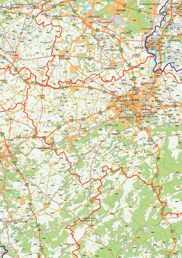 Postcodekaart Benelux 4-cijferig 764 | Kaarten en Atlassen.nl