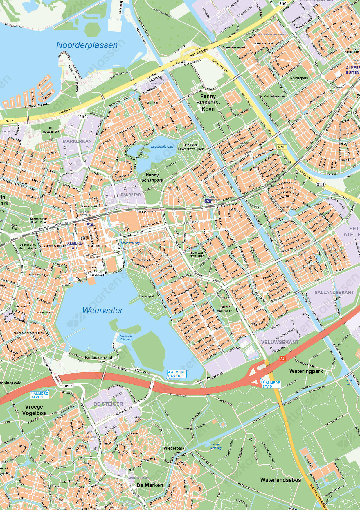 Kaart Almere 390 | Kaarten en Atlassen.nl