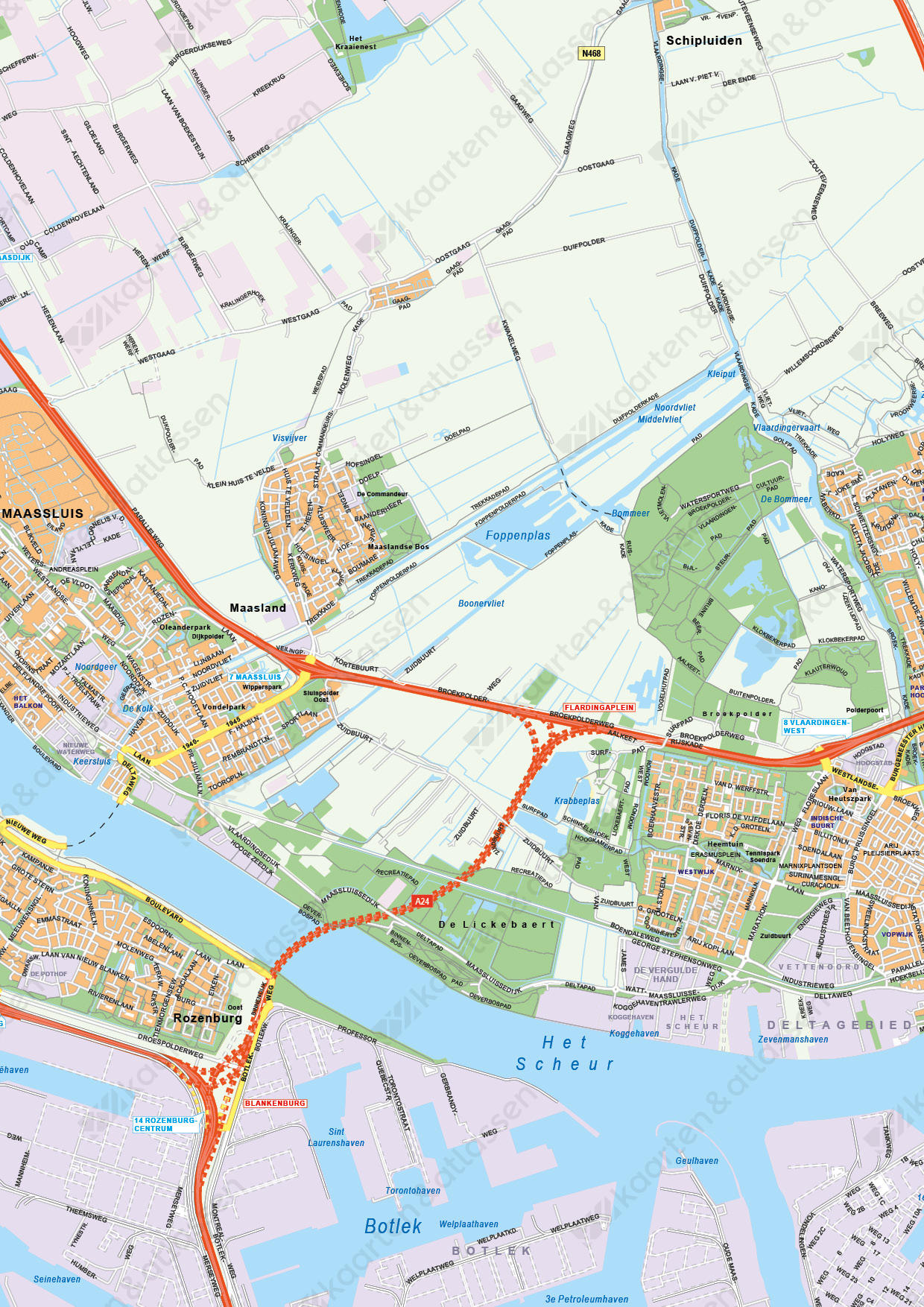 Kaart Groot Rotterdam Rijnmond 1609 | Kaarten en Atlassen.nl