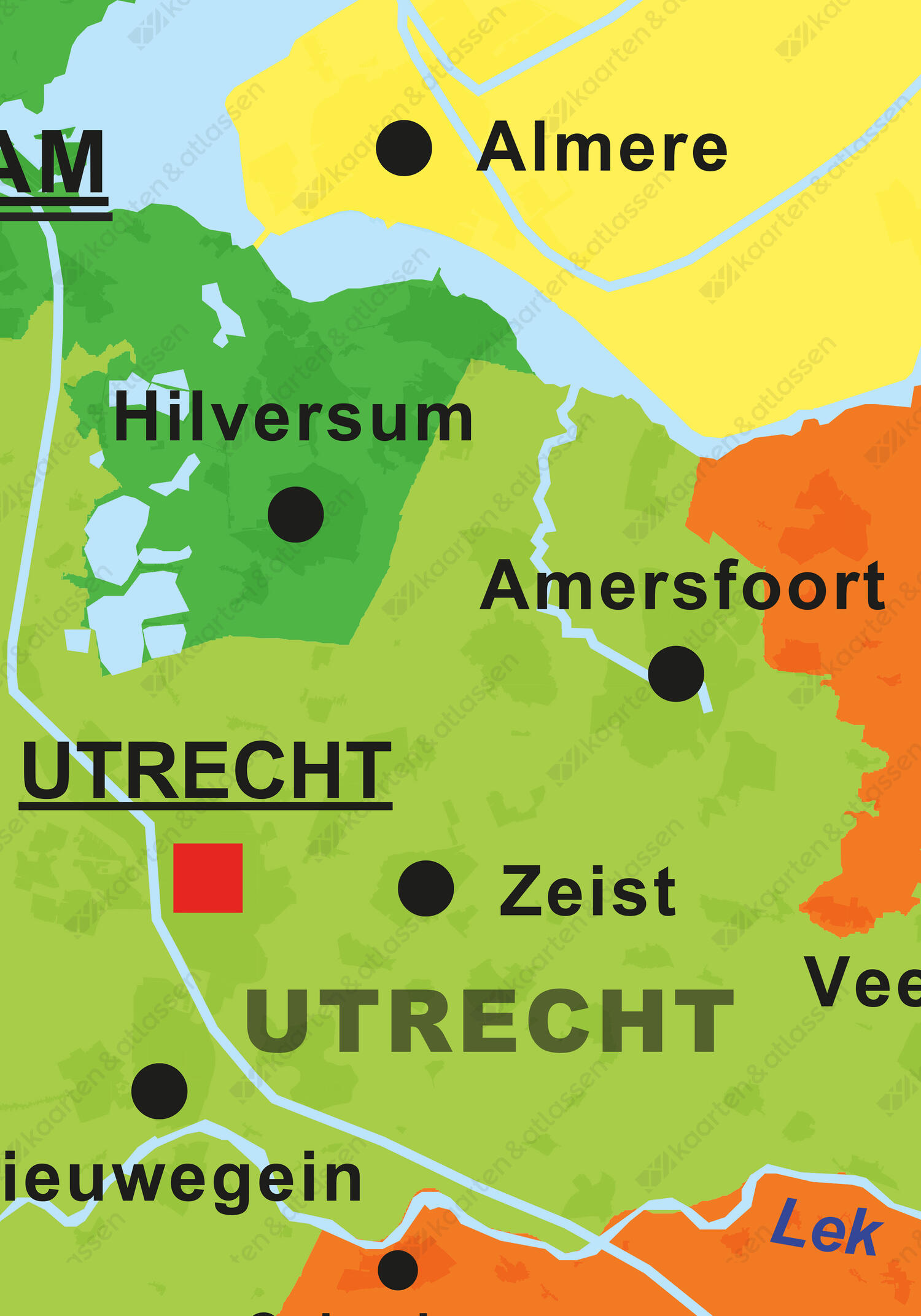 Eenvoudige kaart Nederland 461 | Kaarten en Atlassen.nl