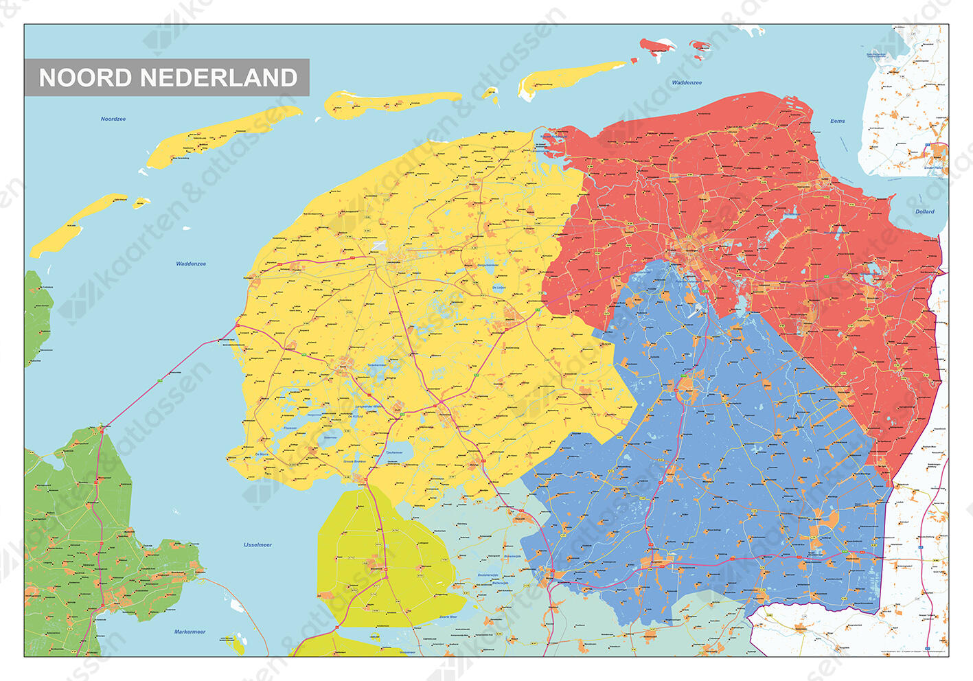 Digitale Regiokaart Noord Nederland 1801 | Kaarten en Atlassen.nl