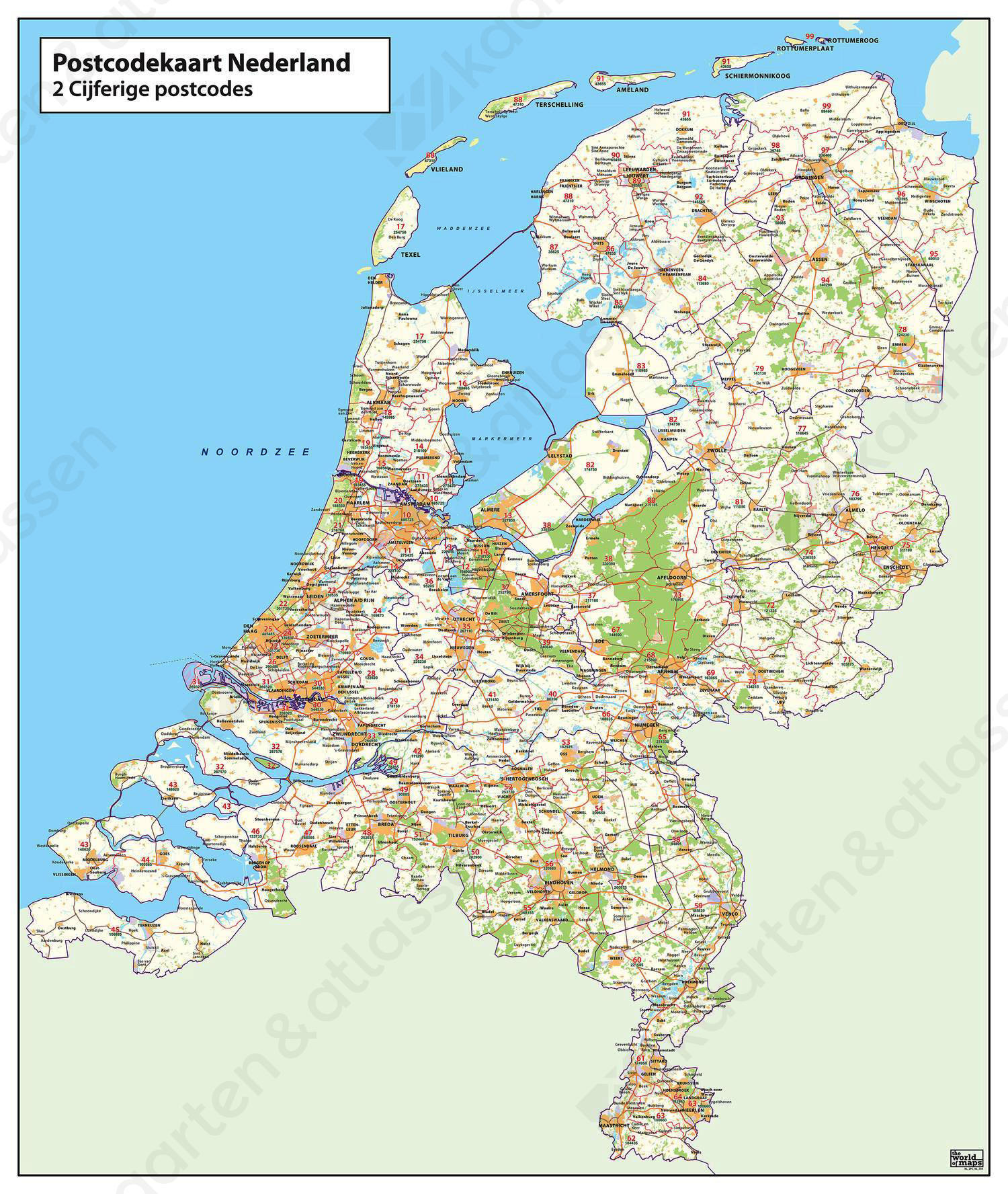 Postcodekaart Nederland 759 | Kaarten en Atlassen.nl