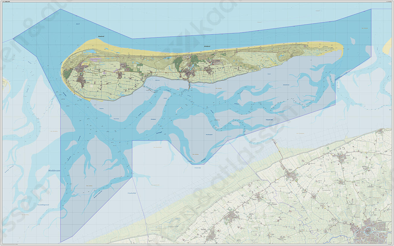 Digitale kaart Ameland | Kaarten en Atlassen.nl