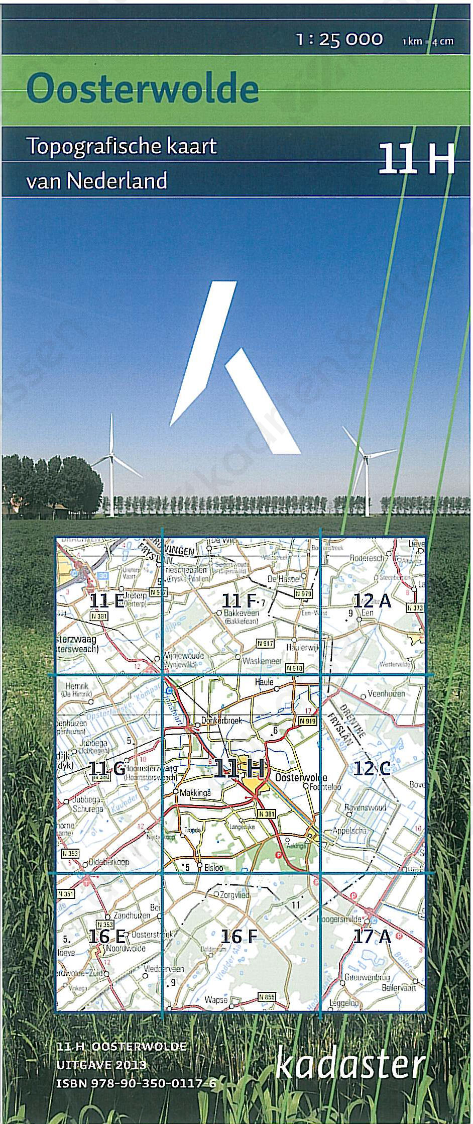 Digitale Topografische Kaart 11H Oosterwolde | Kaarten en Atlassen.nl