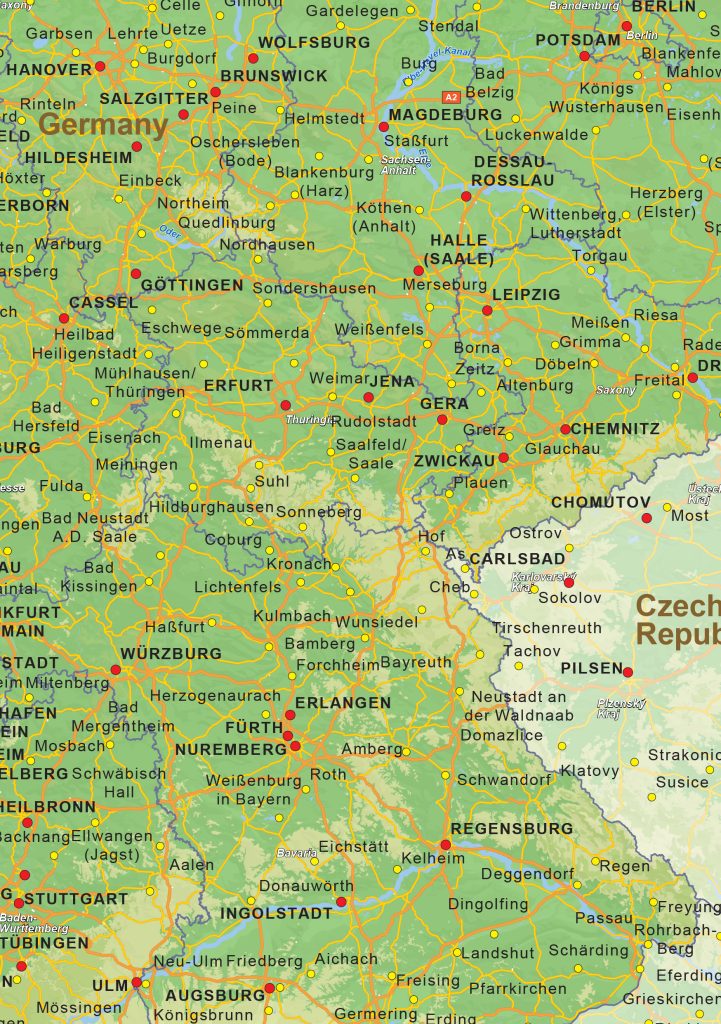 Natuurkundige landkaart Duitsland 1461 - Kaarten en Atlassen.nl