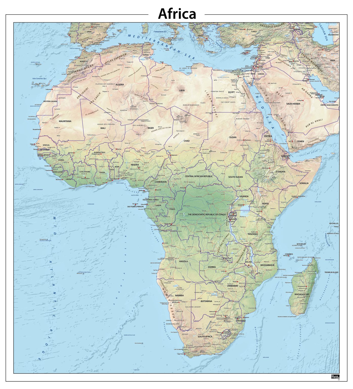Afrika - Kaarten en Atlassen.nl