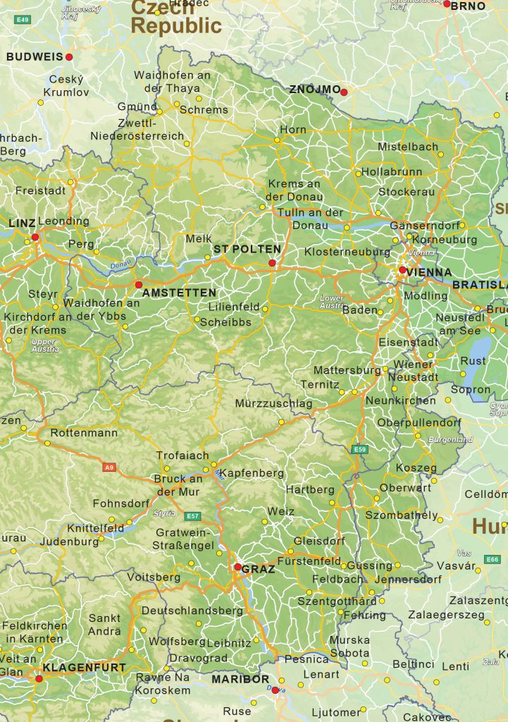 Natuurkundige landkaart Oostenrijk 1455 - Kaarten en Atlassen.nl