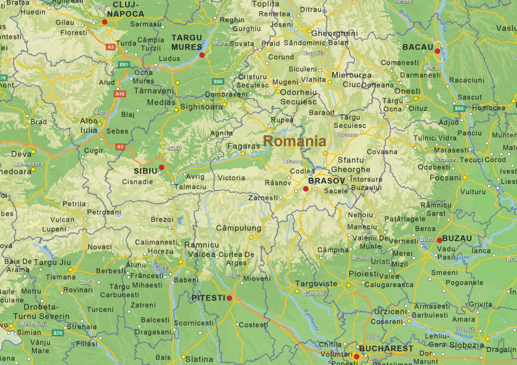 Natuurkundige landkaart Roemenië 1463 - Kaarten en Atlassen.nl
