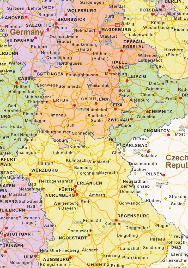 Staatkundige landkaart Duitsland 1462 - Kaarten en Atlassen.nl