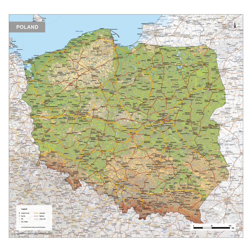 Natuurkundige landkaart Polen 1623 - Kaarten en Atlassen.nl