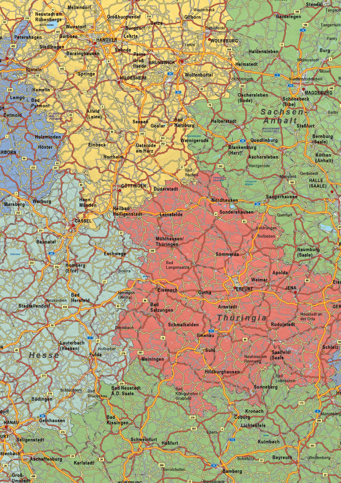Duitsland Kaart Staatkundig 1564 - Kaarten en Atlassen.nl