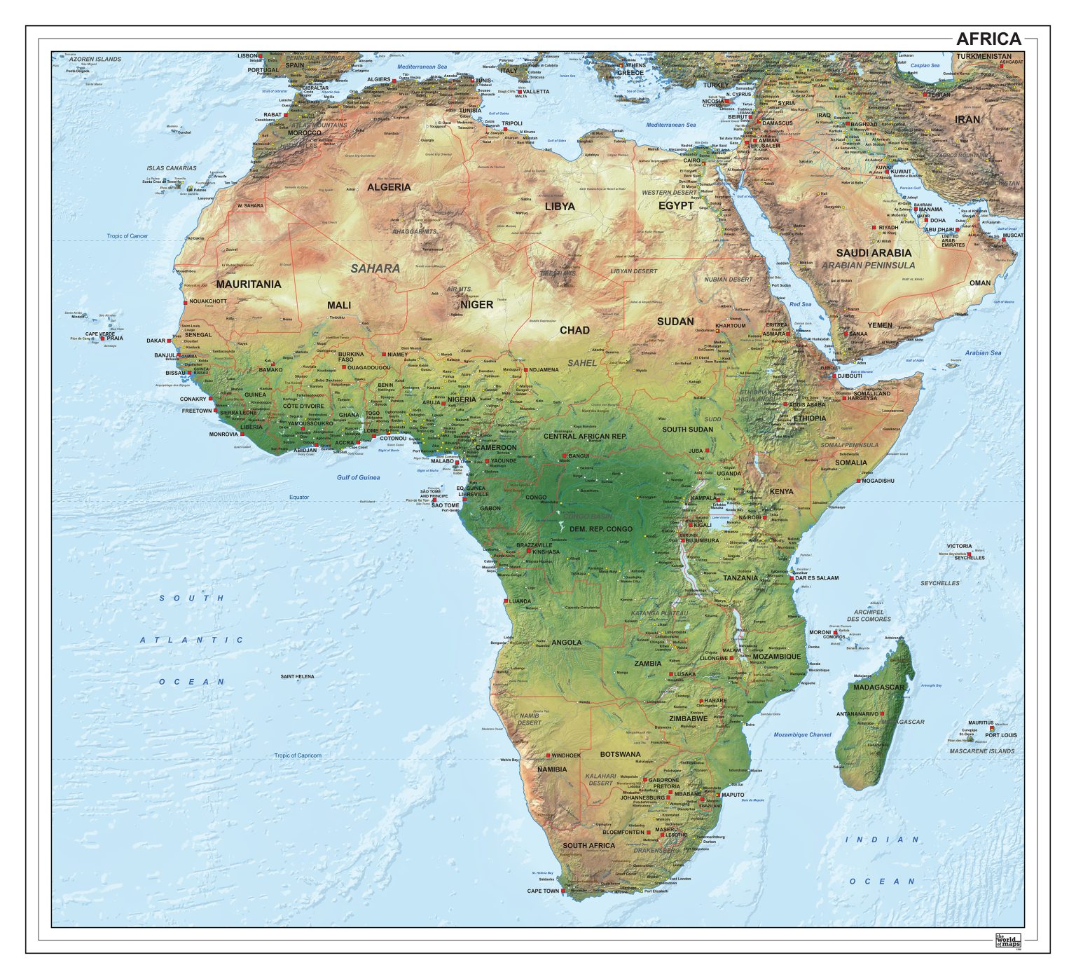 Afrika - Kaarten en Atlassen.nl