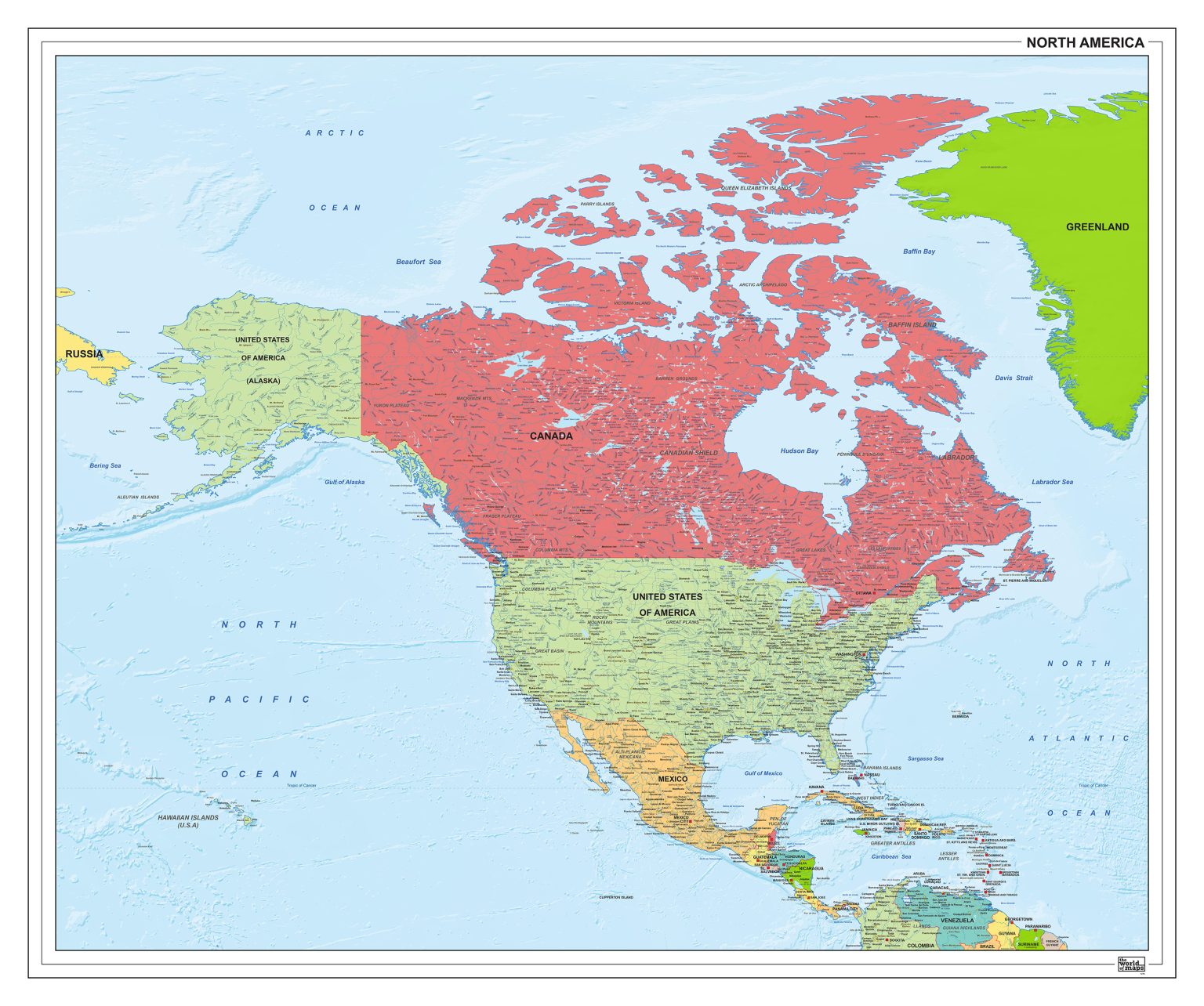 Amerika Noord - Kaarten en Atlassen.nl
