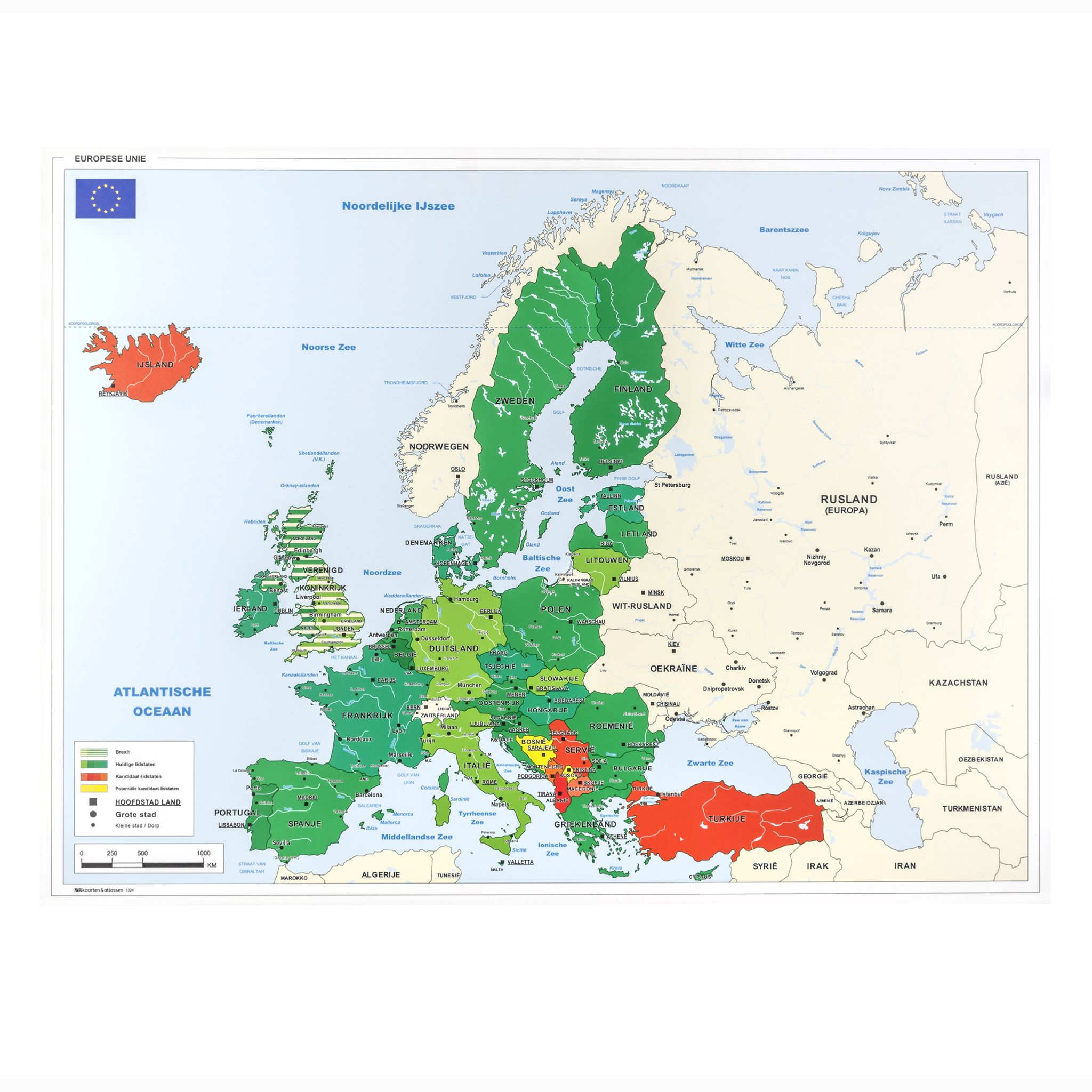 TOPO100 Blinde Kaart Wereld 1840 - Kaarten en Atlassen.nl