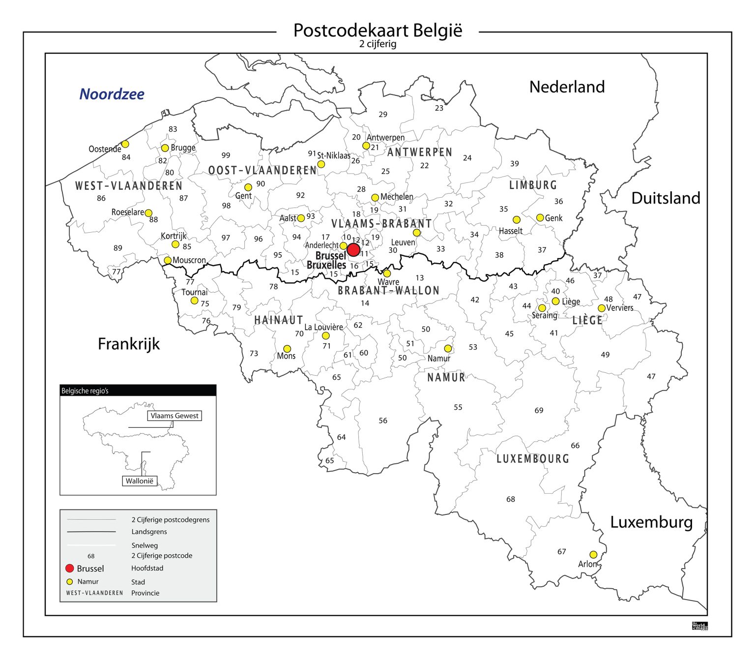 Postcodekaarten - Kaarten en Atlassen.nl