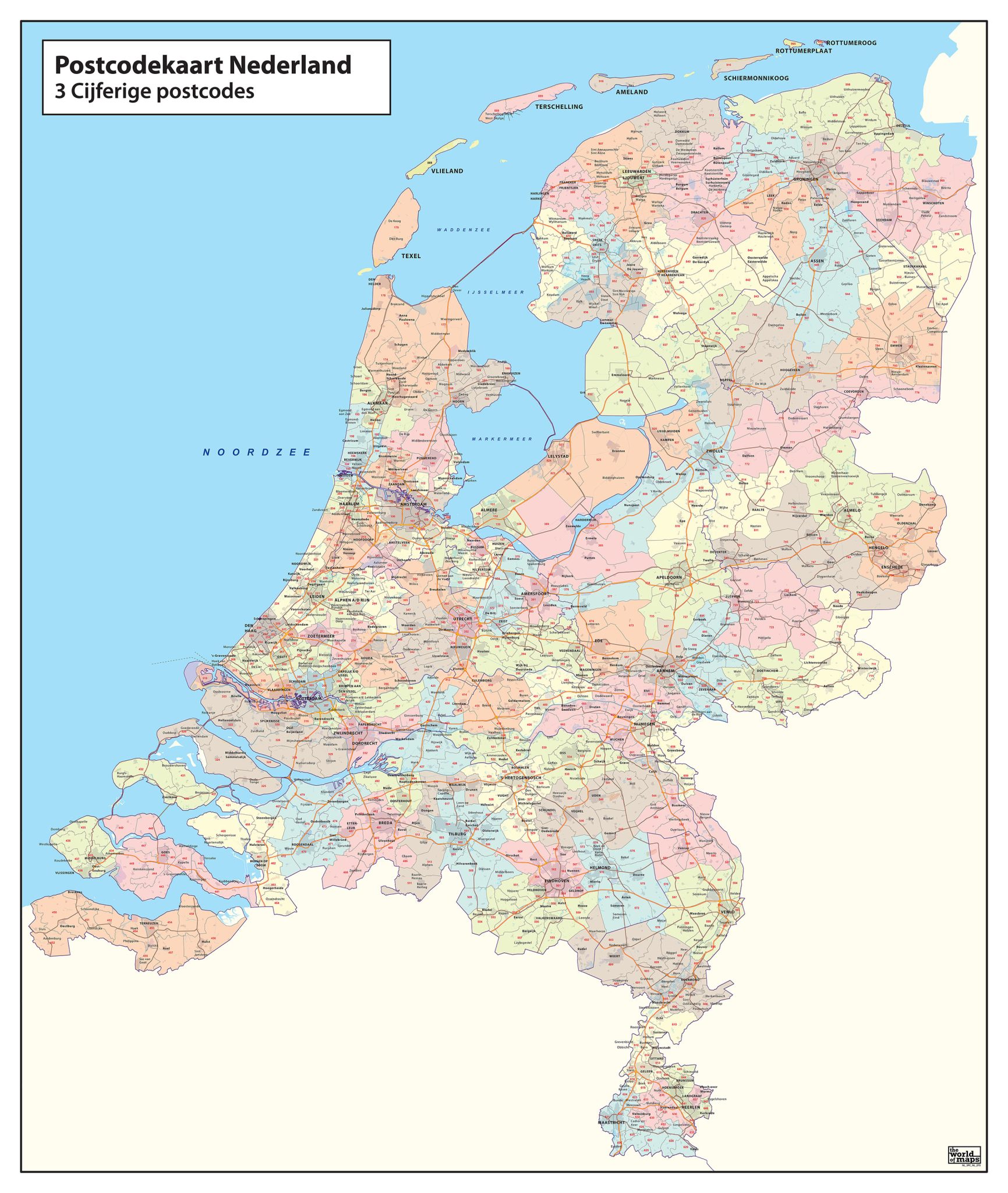Postcodekaarten Nederland - Kaarten en Atlassen.nl