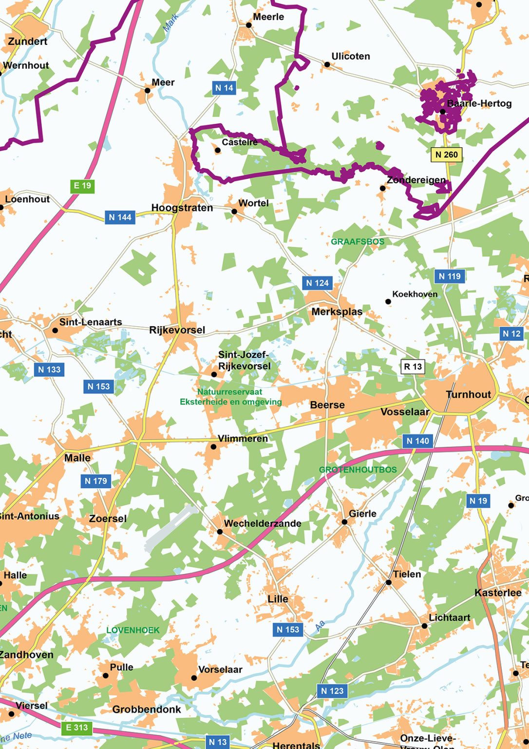 Regiokaart Zuid Nederland 1804 - Kaarten en Atlassen.nl