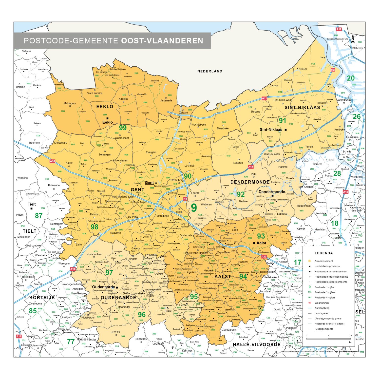 Postcodekaarten België - Kaarten en Atlassen.nl