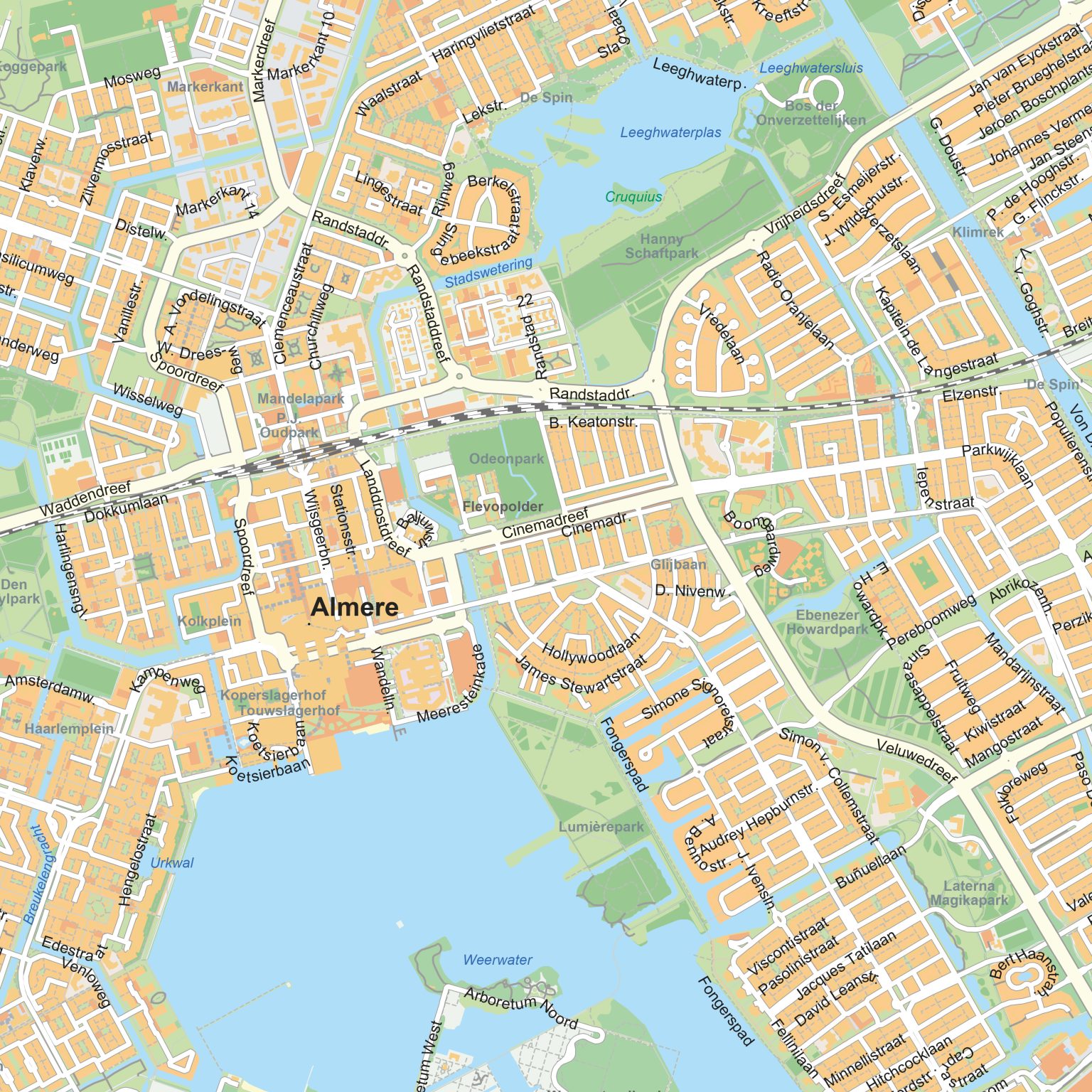 Stadsplattegrond Almere gedetailleerde kaart 390 - Kaarten en Atlassen.nl