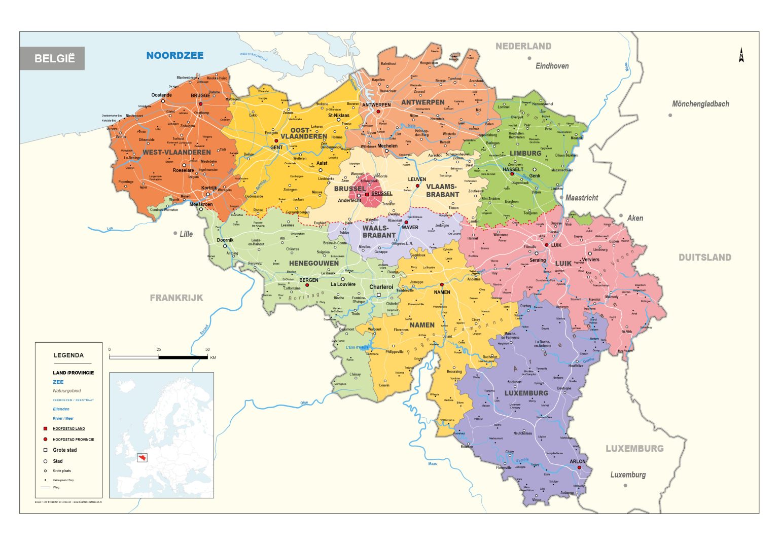 België - Kaarten en Atlassen.nl
