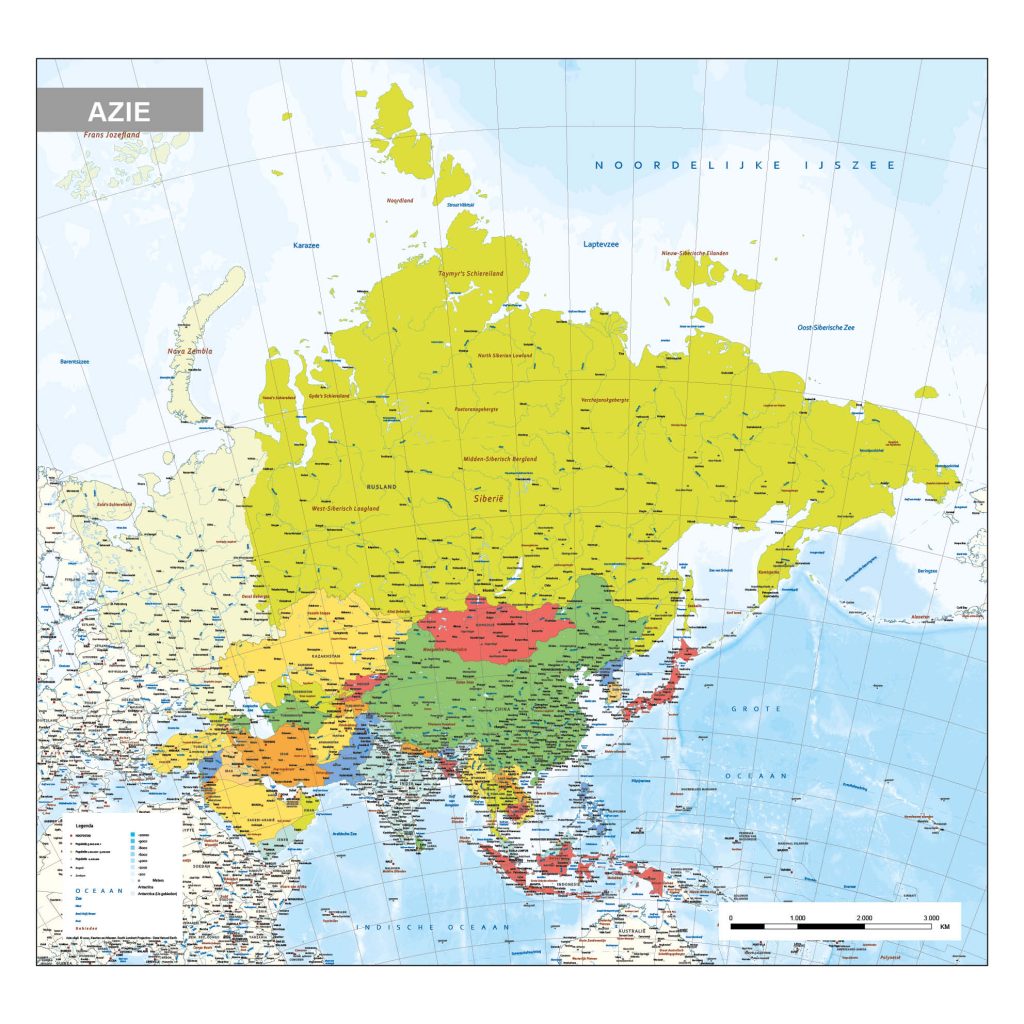 Azië - Kaarten en Atlassen.nl
