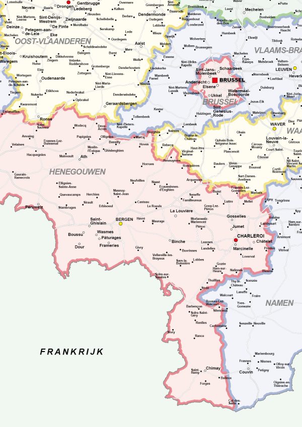 Frisse Landkaart van België 1772 - Kaarten en Atlassen.nl
