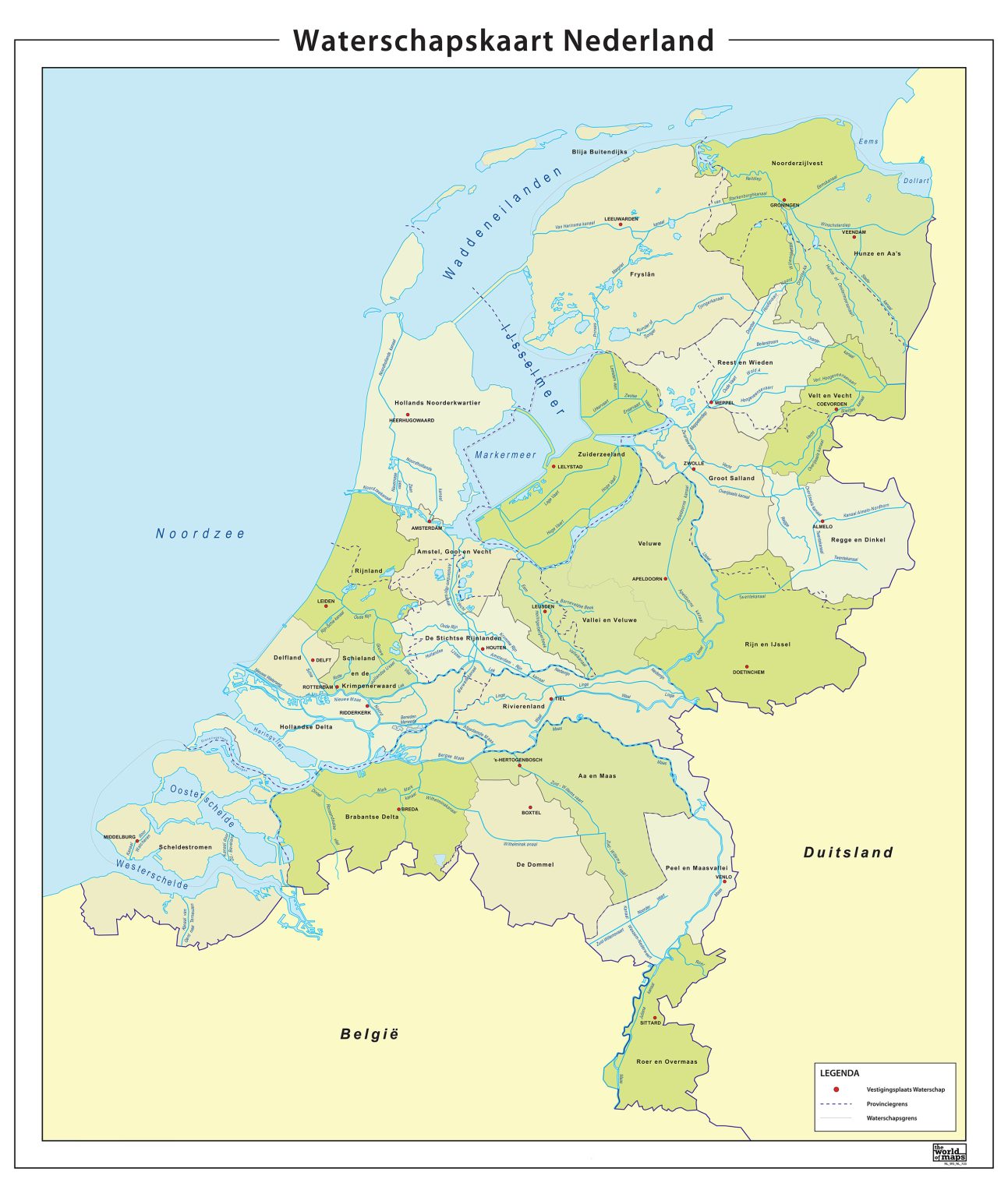 Waterschapskaart van Nederland 725 - Kaarten en Atlassen.nl