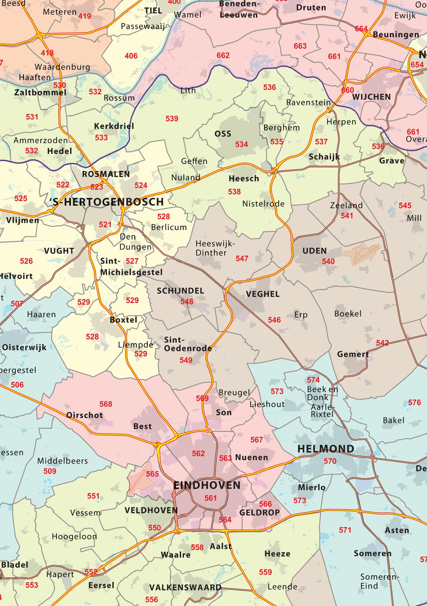 3-cijferige Postcodekaart Nederland 273 - Kaarten en Atlassen.nl