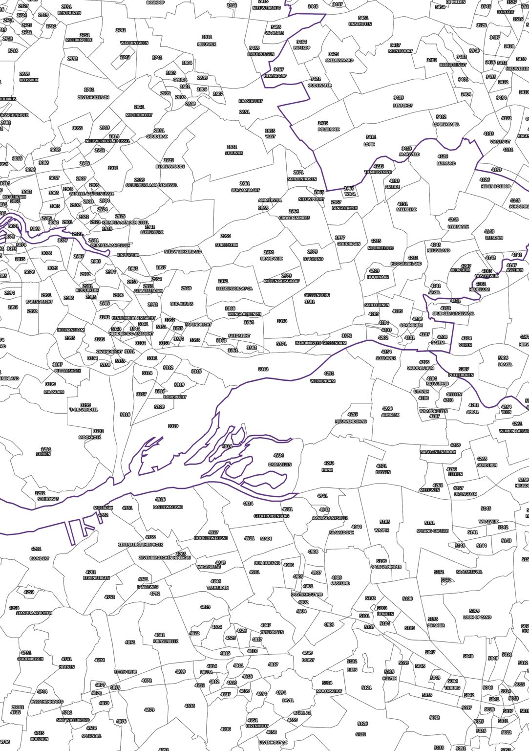 4-cijferige Postcodekaart Nederland 463 - Kaarten en Atlassen.nl