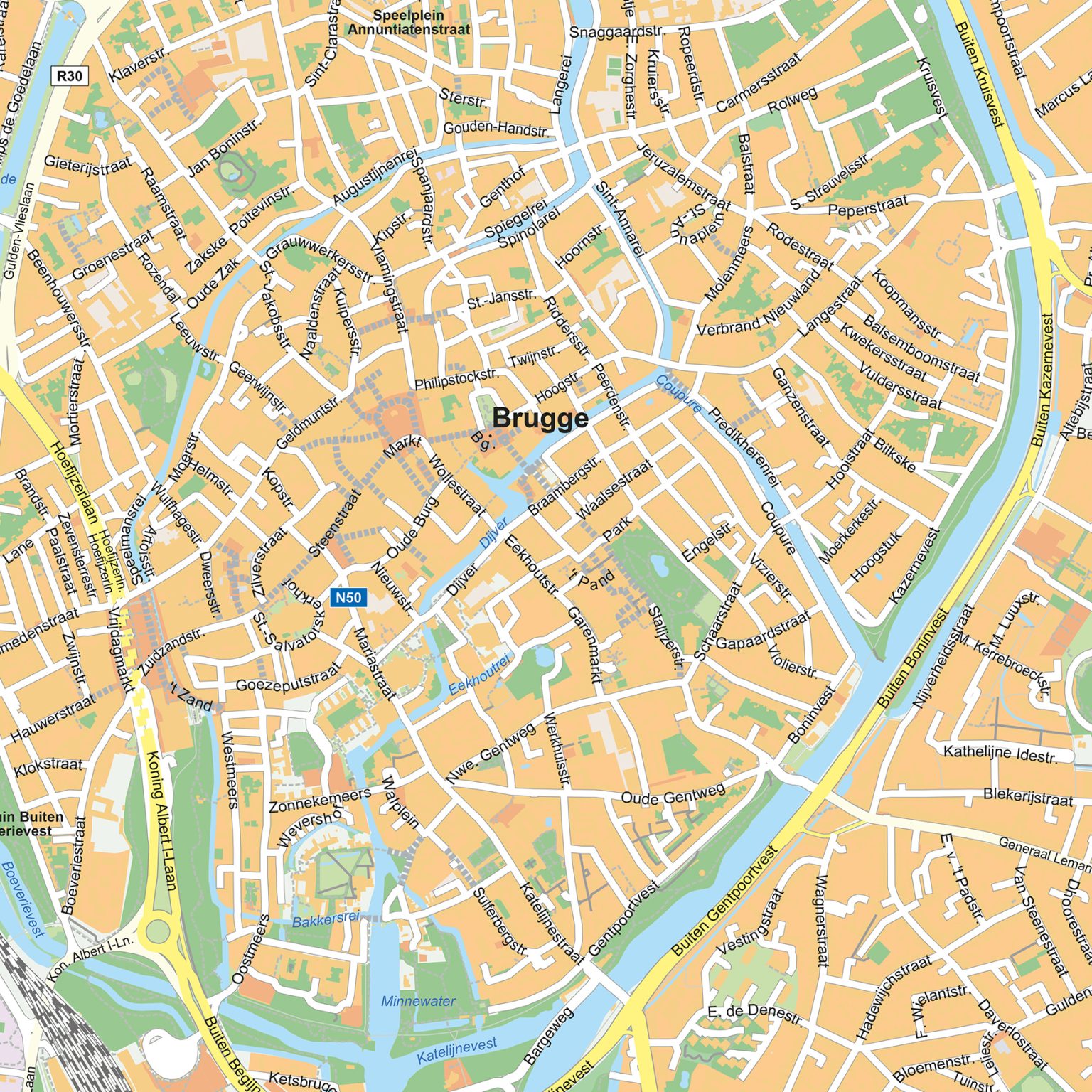 Straatnamenkaart Brugge Stadskaart 155 - Kaarten en Atlassen.nl